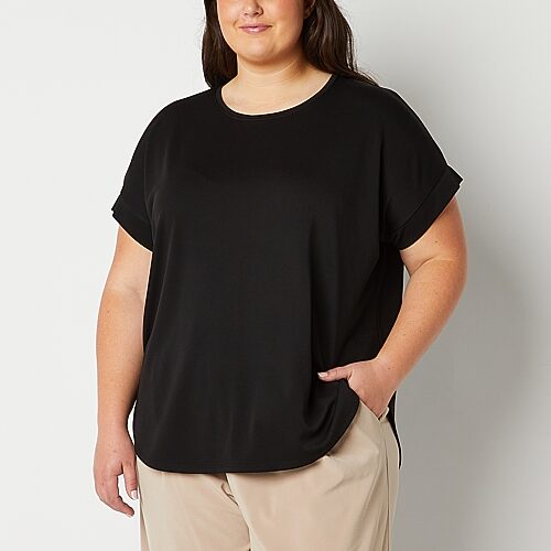 Click here for Stylus Womens Plus Crew Neck Short Sleeve T-Shirt... prices
