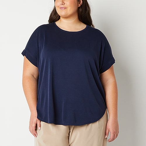 Click here for Stylus Womens Plus Crew Neck Short Sleeve T-Shirt... prices