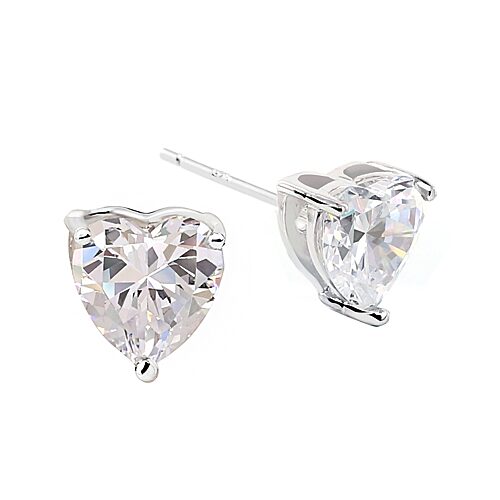 Click here for DiamonArt Sterling Silver Heart Cubic Zirconia Stu... prices