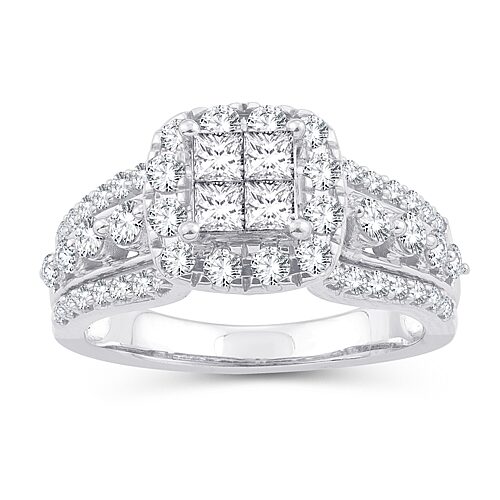 Click here for Womens 1 1/3 CT. Natural White Diamond 10K Gold Cu... prices