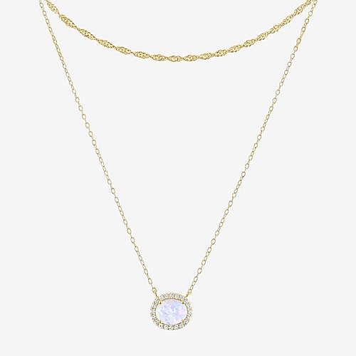 Click here for Womens 2-pc. Gemstone 14K Gold Over Silver Necklac... prices