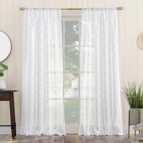 Click here for No. 918 Tina Geometric Clipped Semi Sheer Rod Pock... prices
