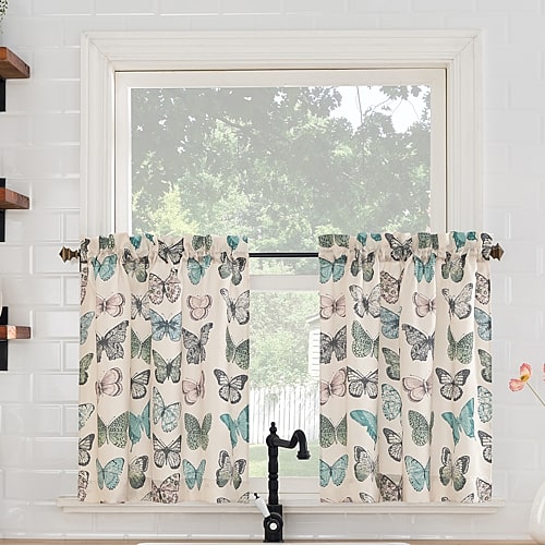 No 918 Magdalena 2-pc. Rod Pocket Window Tier  One Size  Blue