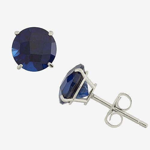 Click here for Lab Created Blue Sapphire 10K Gold 6mm Round Stud... prices