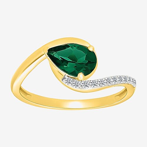 Click here for Womens Lab Created Green Emerald 14K Gold Over Sil... prices