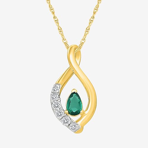 Click here for Womens Lab Created Green Emerald 14K Gold Over Sil... prices