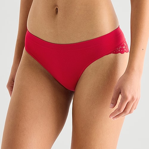 Click here for Ambrielle Seamless Lace Cheeky Panty  Large  Red prices