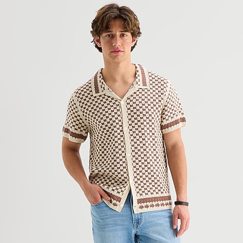 Click here for Arizona Mens Short Sleeve Button Polo Sweater  X-l... prices