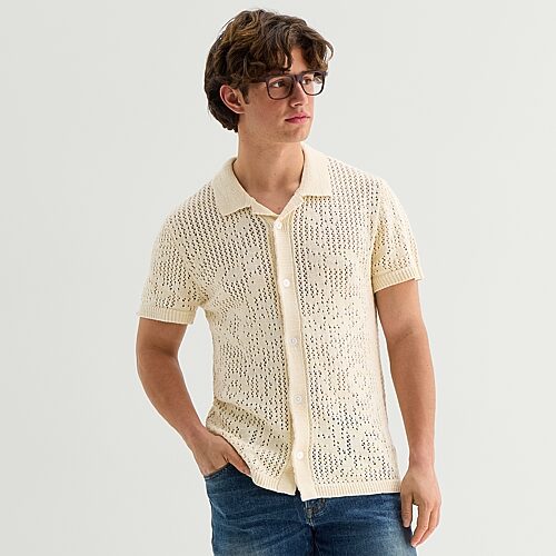 Click here for Arizona Mens Short Sleeve Button Polo Sweater  Lar... prices