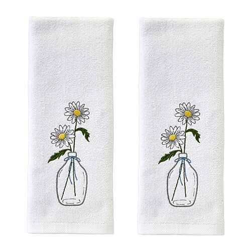 Click here for Saturday Knight Daisies In Vase 2-pc. Floral Hand... prices