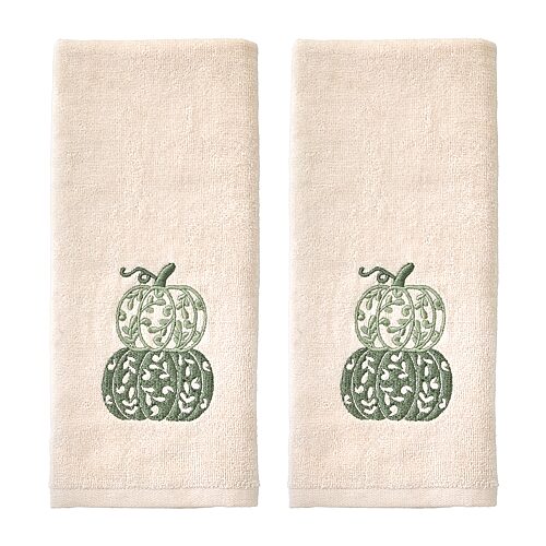 Click here for Saturday Knight Scroll Pumpkin 2-pc. Hand Towel  O... prices