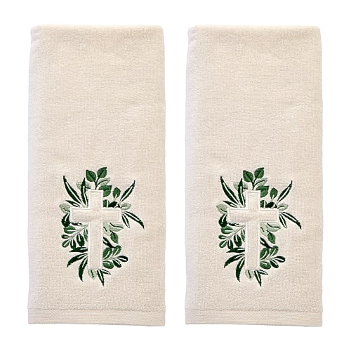 Click here for Saturday Knight Cross With Greenery Hand Towel 2-p... prices