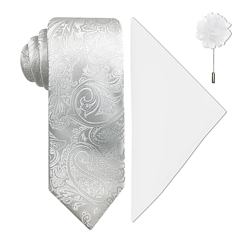 Click here for J. Ferrar Tonal Paisley Tie Set  One Size  White prices