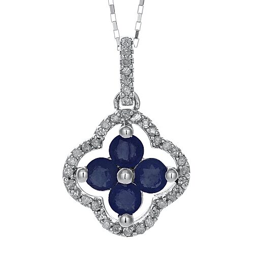 Click here for 1/8 CT. T.W. Diamond and Genuine Sapphire 10K Whit... prices