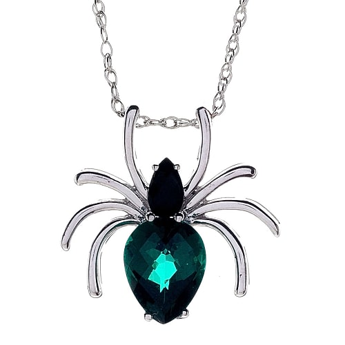 Click here for Genuine Black Onyx and Simulated Emerald Spider Pe... prices