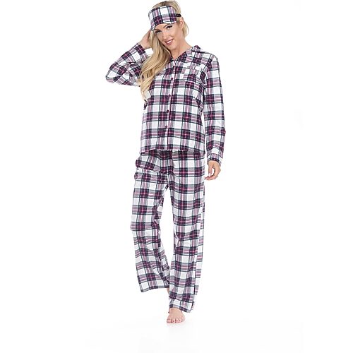 Click here for Womens White Mark 3 pc. Plaid Pajama Set prices