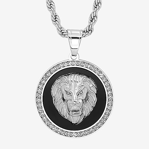 Click here for Steeltime Lion Mens Cubic Zirconia Stainless Steel... prices