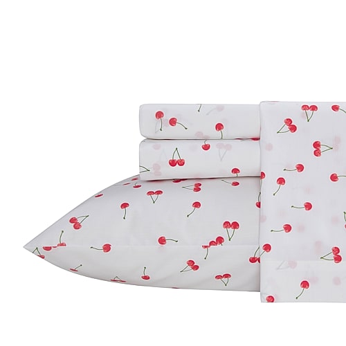 Poppy & Fritz Cotton Percale Sheet Set  One Size  Red