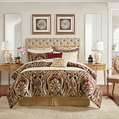 Click here for Croscill Julius 4-Pc Comforter Set  Queen - Burgun... prices