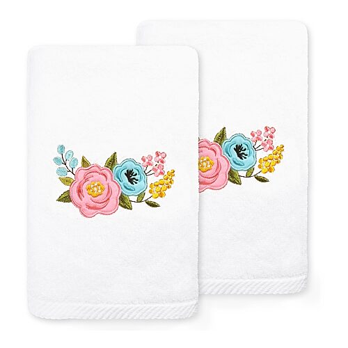 Click here for Linum Home Textiles Primavera Embroidered 2-pc. Ha... prices