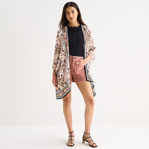 Click here for a.n.a Block Border Wrap  One Size  Pink prices