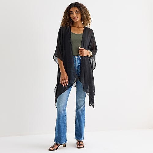 Click here for a.n.a Crochet Back Wrap  One Size  Black prices