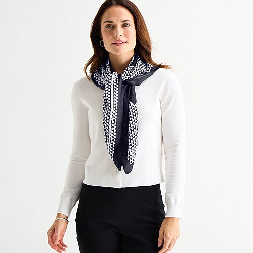 Click here for Liz Claiborne Geo Triangle Square Scarf  One Size... prices