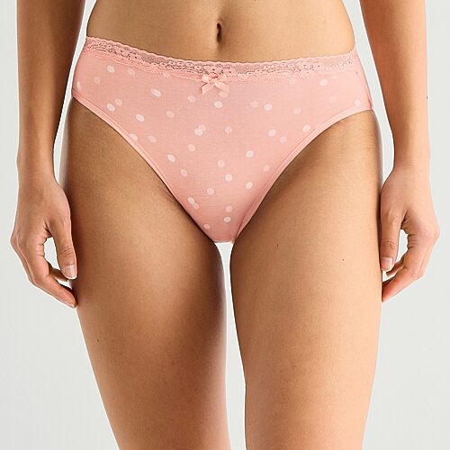 Click here for Ambrielle Cotton High Cut Panty  Small  Pink prices