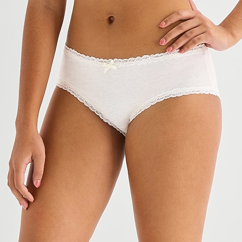 Click here for Arizona Body Cotton with Lace Hipster  Large  Beig... prices