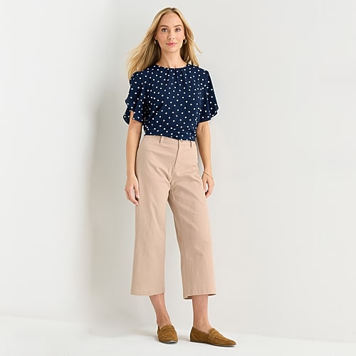 Click here for Liz Claiborne Womens Wide Leg Mid Rise Cropped Pan... prices