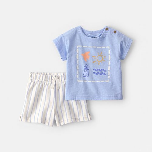 Click here for Baby Boy (NB-9M) Carters(R) Lighthouse Stripe Shor... prices