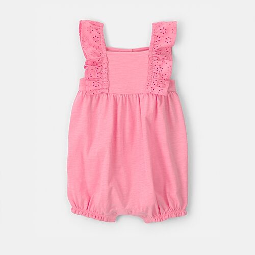 Click here for Carters Baby Girls Eyelet Sleeveless Romper - Pink prices