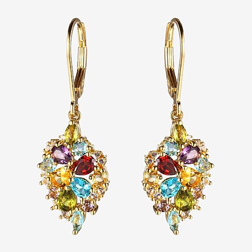 Click here for Womens Genuine Multi Color 18K Gold Over Silver Dr... prices