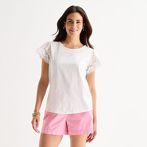 Click here for St. Johns Bay Womens Crew Neck Short Sleeve Blouse... prices
