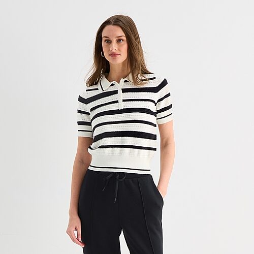 Click here for Stylus Womens Short Sleeve Polo Sweater  Small  Bl... prices