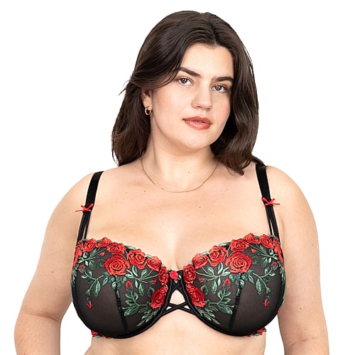 Click here for Curvy Couture Embroidery Unlined Balconette-1613... prices