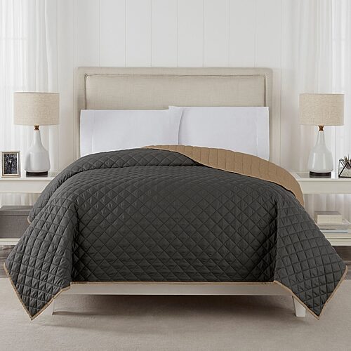 Click here for Martex Reversible Quilt  One Size  Gray prices