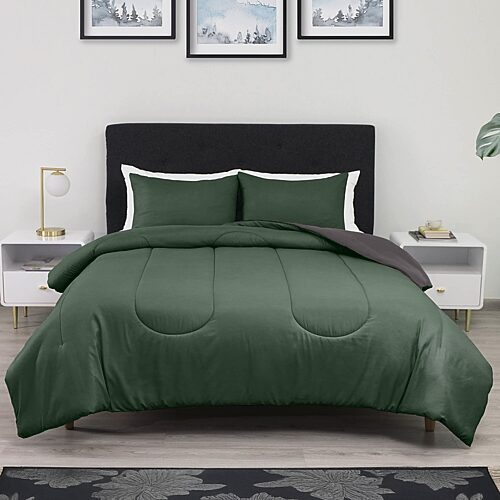 Click here for Martex Reversible Comforter Set  One Size  Green prices