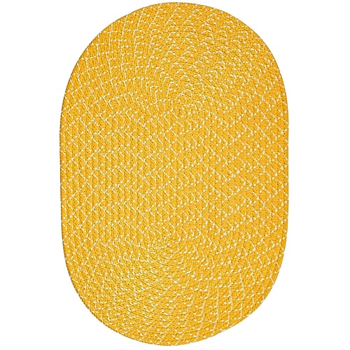 Better Trends Sunsplash Braided Reversible Indoor Outdoor Oval Accent Rug  One Size  Yellow