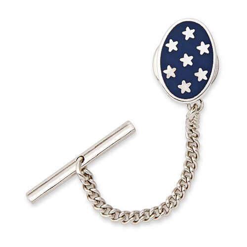 Click here for Oval Tie Tack with Stars  One Size  Blue prices
