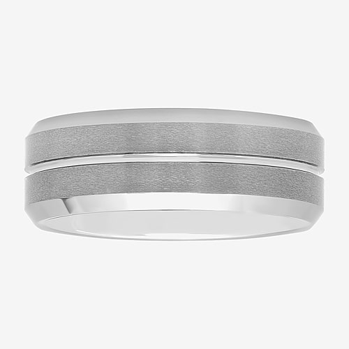 Click here for Mens 8MM Tungsten Wedding Band  15  Grey prices