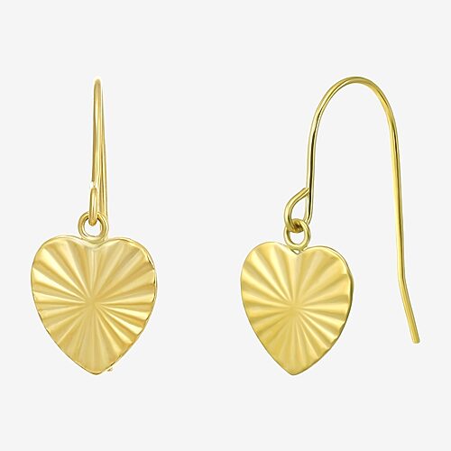 Click here for Womens 14K Gold Heart Drop Earrings  One Size prices