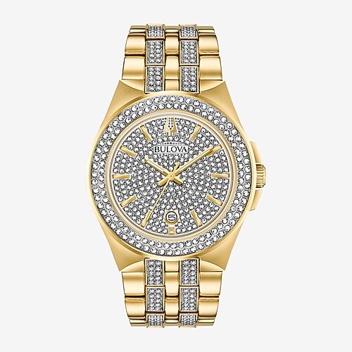 Click here for Bulova Mens Crystal Accent Two Tone Stainless Stee... prices