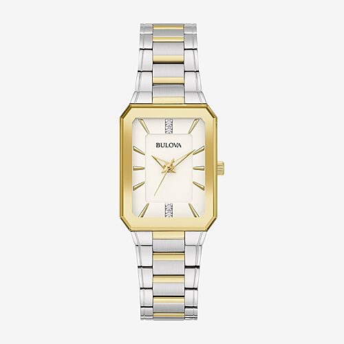 Click here for Bulova Womens Diamond Accent Two Tone Stainless St... prices