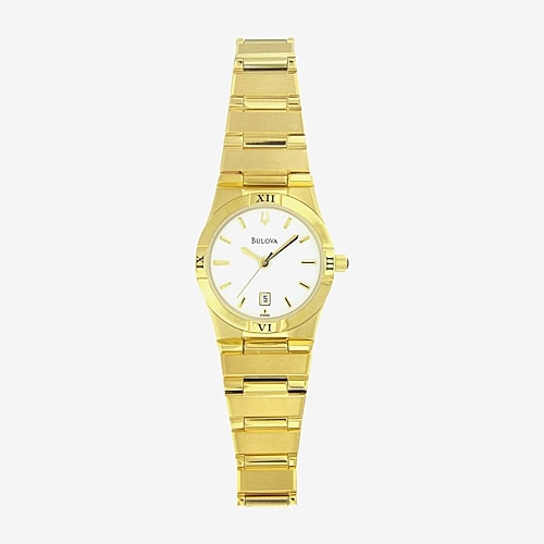 Click here for Bulova Womens Gold Tone Stainless Steel Bracelet W... prices