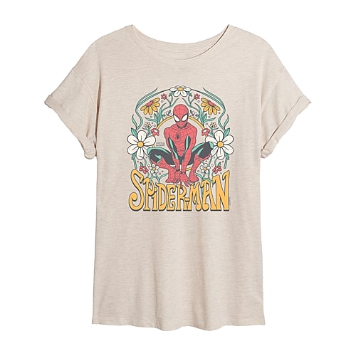 Click here for Marvel Spiderman Tee Womens Juniors Crew Neck Shor... prices