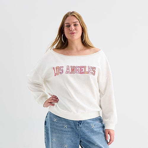 Click here for Forever 21 Womens Juniors Plus Boat Neck Long Slee... prices