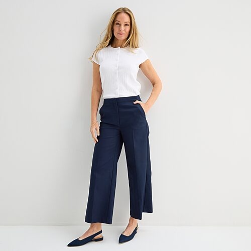 Click here for Liz Claiborne Womens Wide Leg Mid Rise Trouser  14... prices