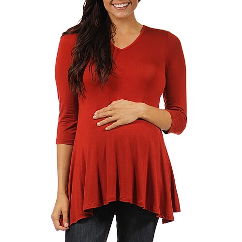 Click here for 24seven Comfort Apparel Maternity Womens V Neck 3/... prices
