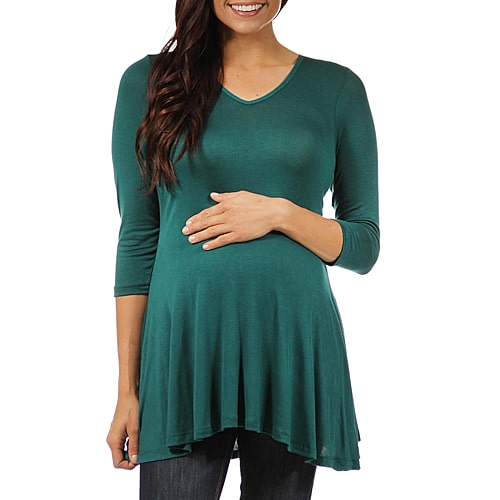 Click here for 24seven Comfort Apparel Maternity Womens V Neck 3/... prices